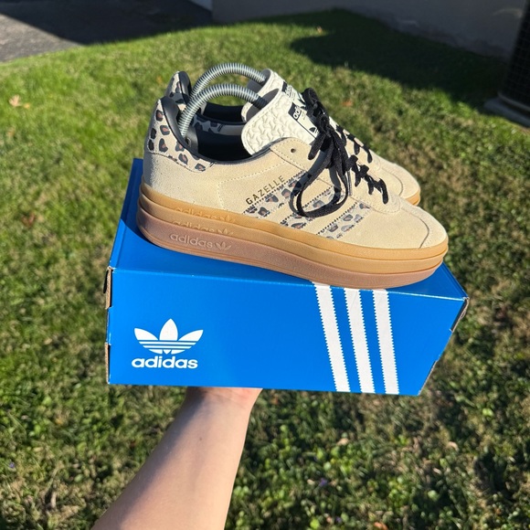 adidas | Shoes | Womens Adidas Gazelle Leopard Print Tan Shoes Sneakers ...